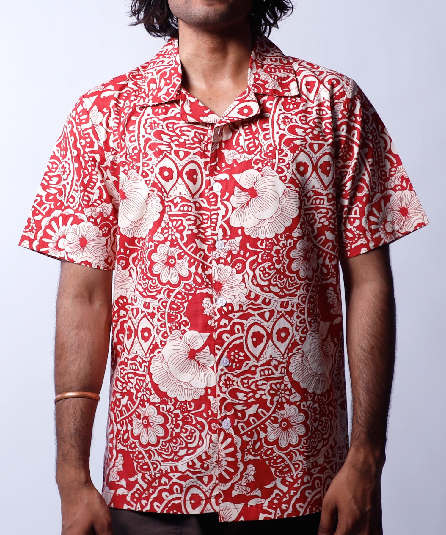 पलाश - Cuban Collar Printed Shirt #6 – Indus Clothing Co.